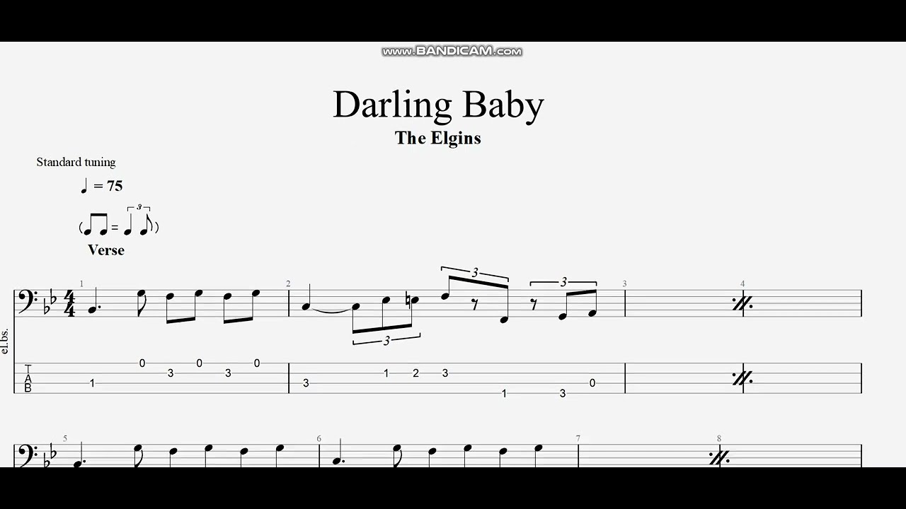 The Elgins - Darling Baby (bass tab) - YouTube
