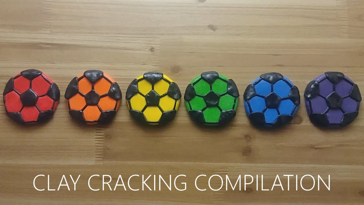 Rainbow soccer ball clay cracking compilation 2 무지개 축구공 점토 부수기 위주로 편집 2 ...