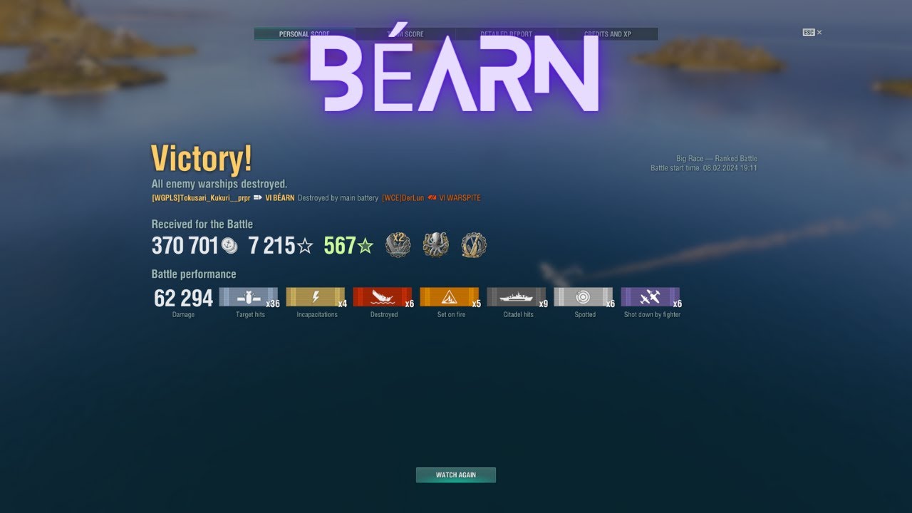 {13.1}Tier 6 CV MN Béarn - 6 kills in Ranked with Double Strikes & It's ...