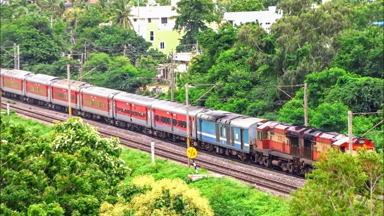 BBS - PUNE SF Express runs with Diesel Loco in GNT - SC Section hauled ...