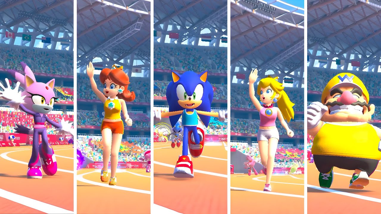 100m Race (All Characters) in Mario & Sonic at the Olympic Games Tokyo ...