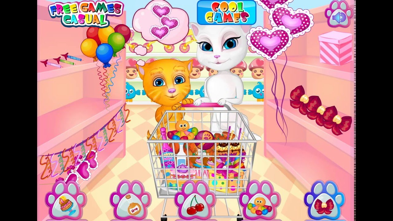 My Talking Angela and My Talking Ginger Cat:Birthday surprise - YouTube