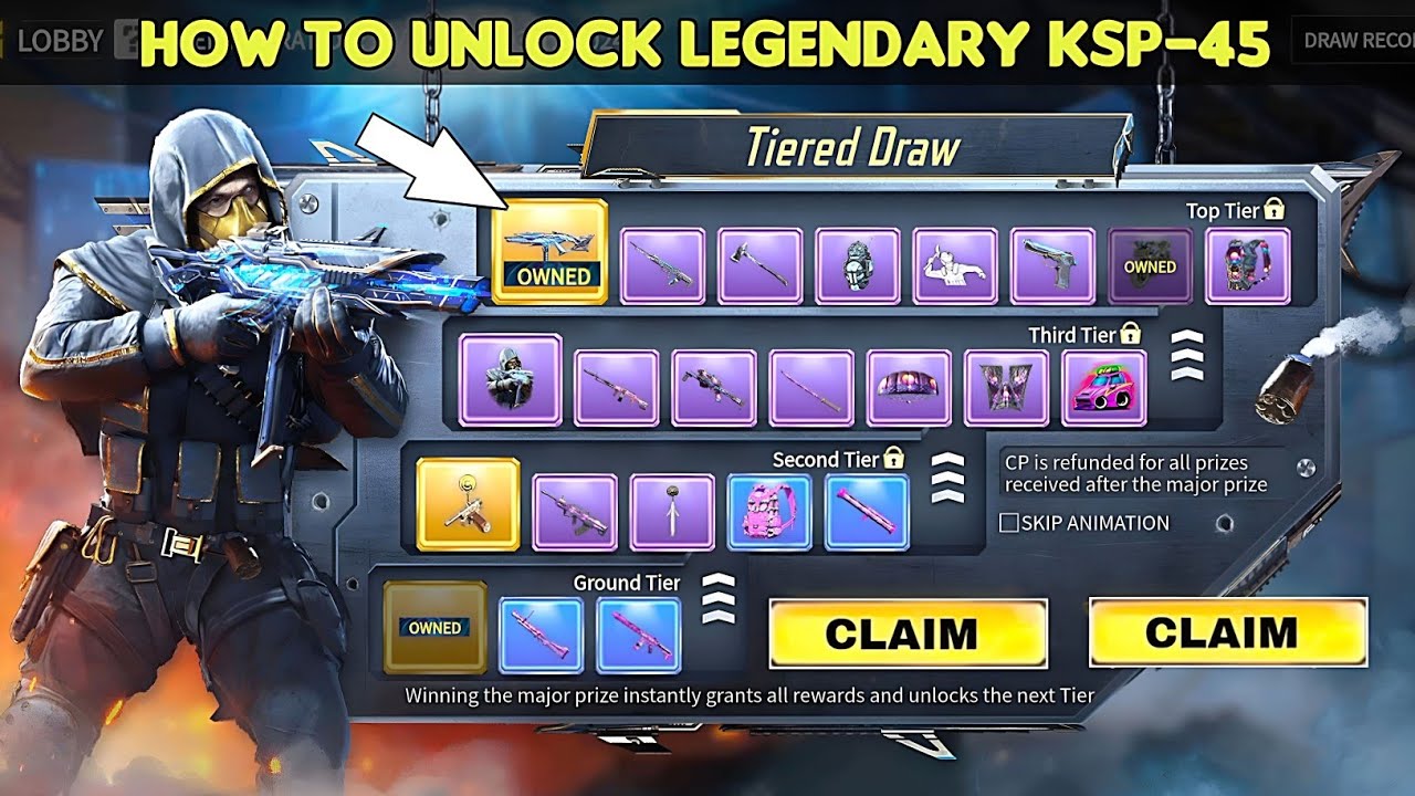 *NEW* CODM HOW TO UNLOCK/GET PERMANENT LEGENDARY KSP-45 IN TIERED DRAW ...