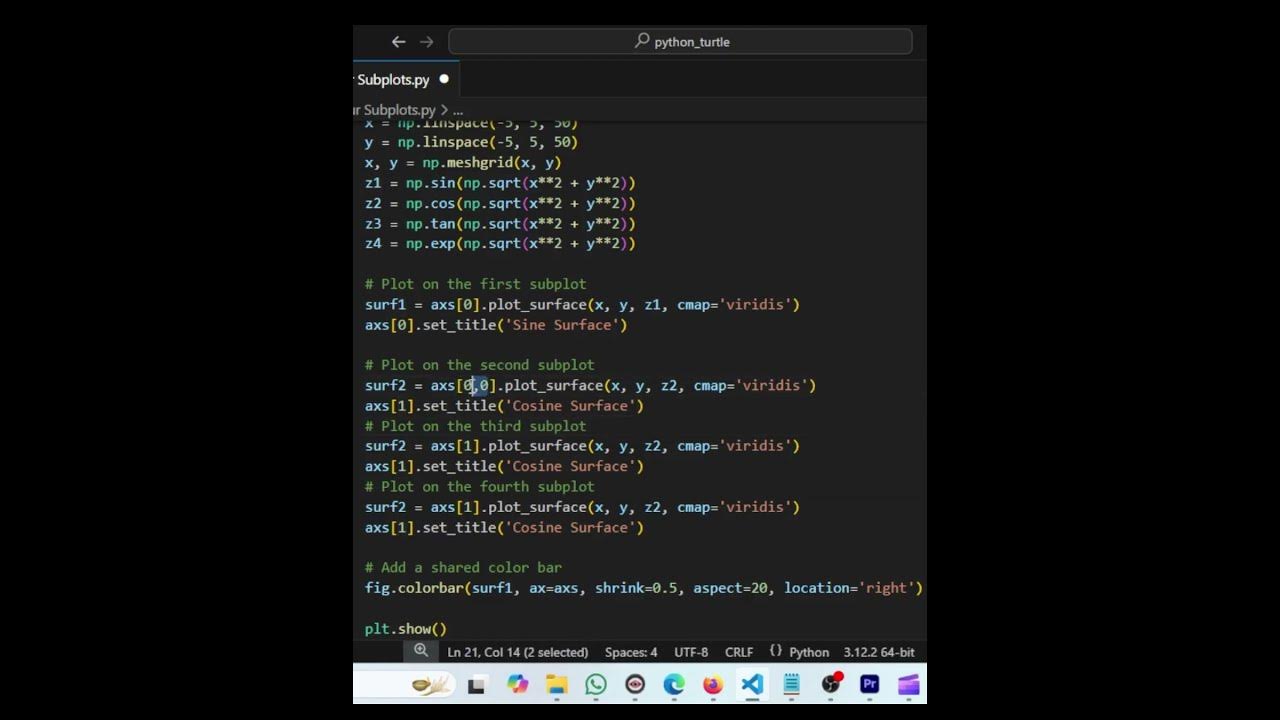 3d Surface Plot Part 7 🚀🚀 Shorts Trending Viral Coding Howtolearncodingforbeginners
