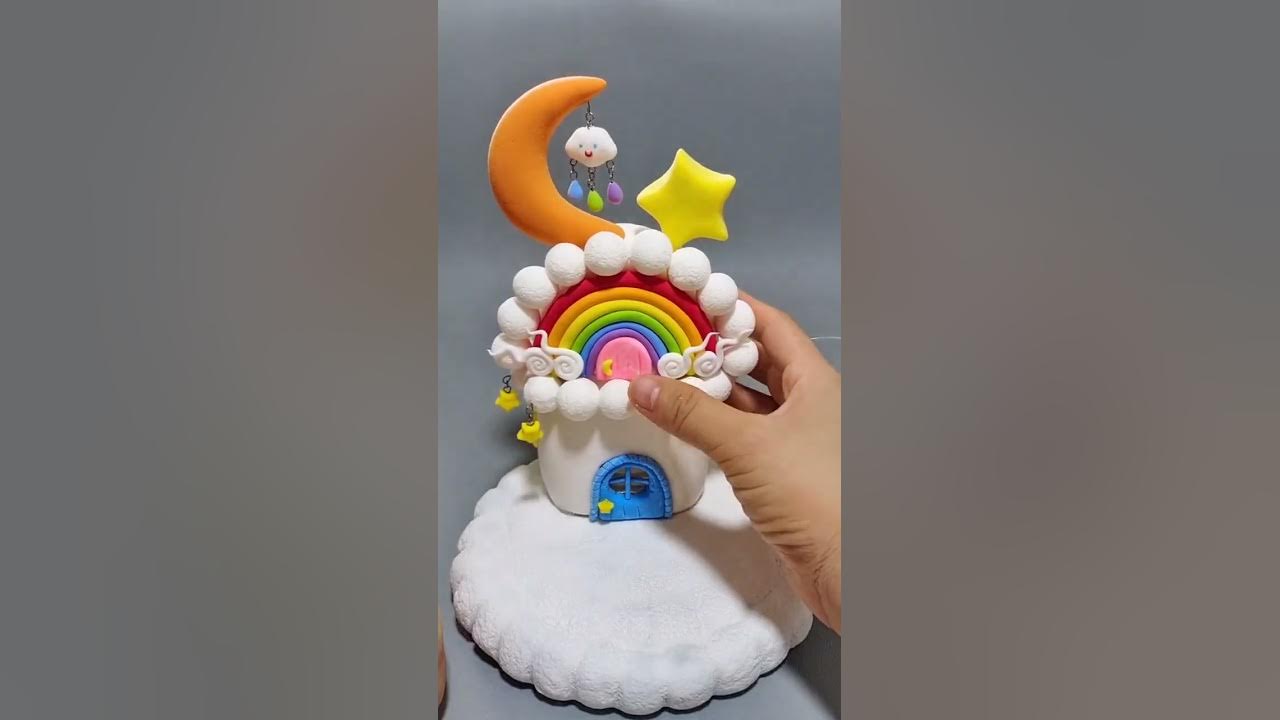 粘土製作太空人的彩虹童話屋#手工diy #變廢為寶 #超輕粘土手工 - YouTube