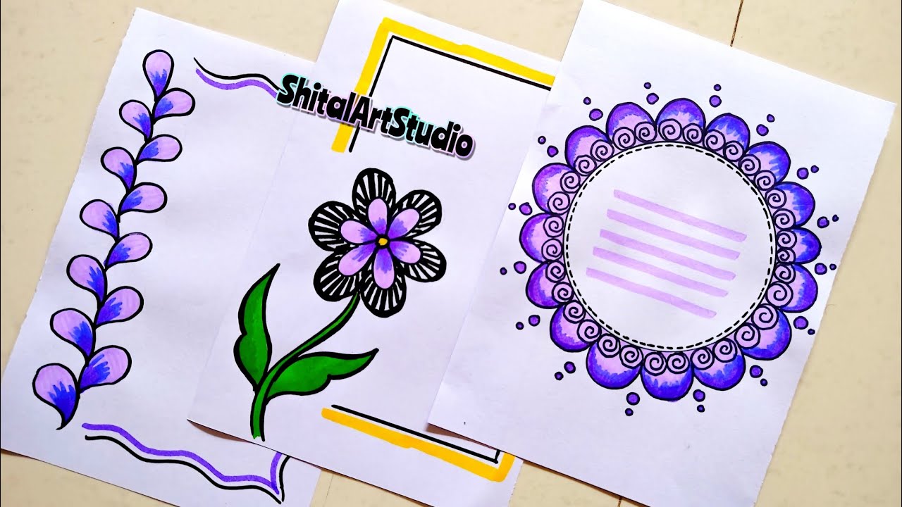 Purple Border Designs💜/Project Work Designs/A4 Sheet/Assignment Front ...