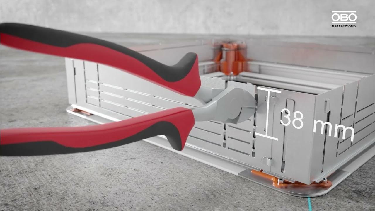 Installation Two-part screed-covered EÜK duct system - OBO Bettermann - YouTube
