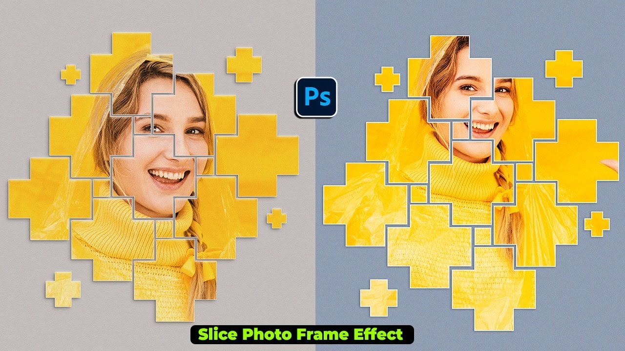 Slice Frame Effect In photoshop | 2 Min Tutorial Slice Frame Effect ...