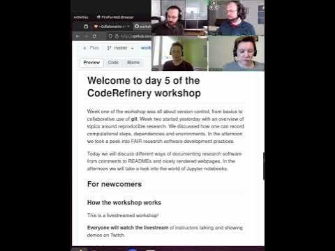 5.1 Day 5 icebreakers and intro - CodeRefinery 2024 Mar - YouTube