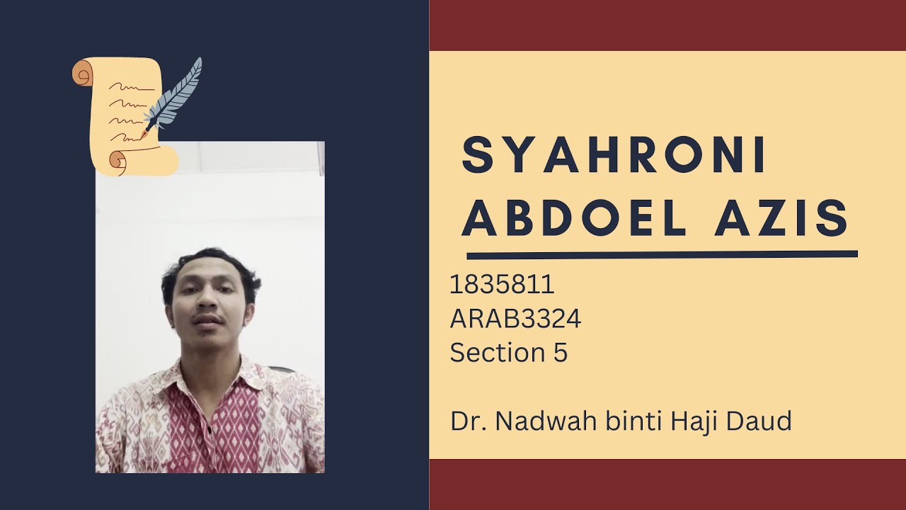 Syahroni Abdoel Azis (1835811)-ARAB3324 SECT -5 - YouTube