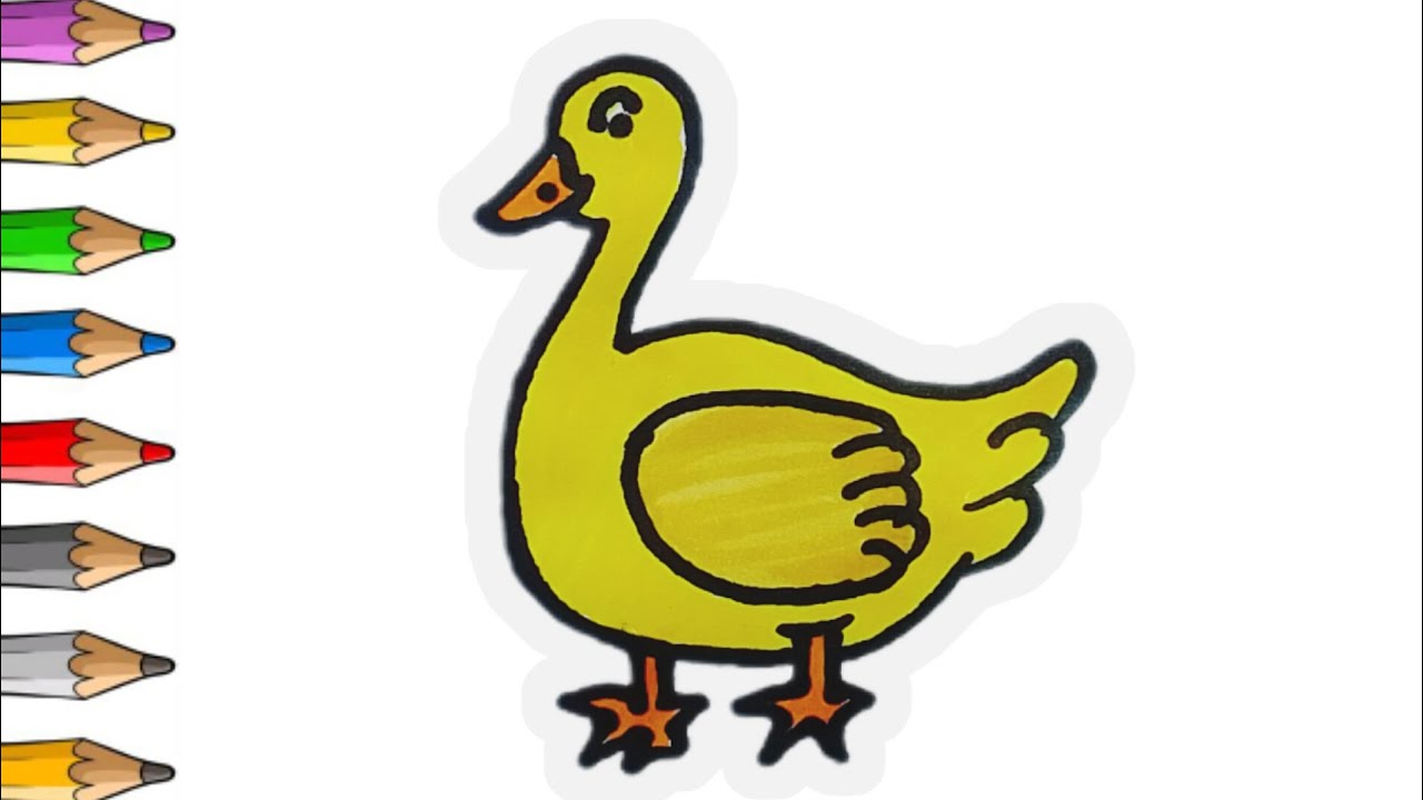 হাঁস আঁকা সহজে ll Duck drawing step by step for kids ll How to draw a ...
