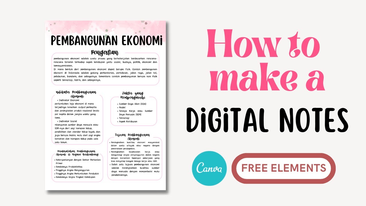 How to Make a Digital Notes on Canva | Canva Tutorial - YouTube