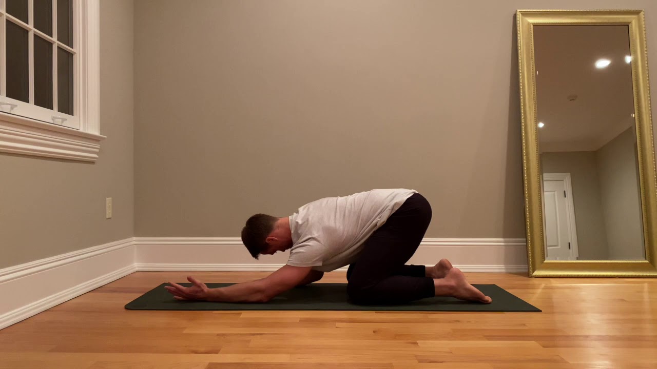 Low Kneeling Lat Stretch with Trunk Rotation - YouTube