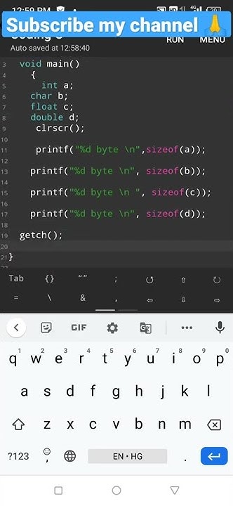 Code Of Size Of Different Data Types In C Languageclanguage Coding Clanguage Cprogramming