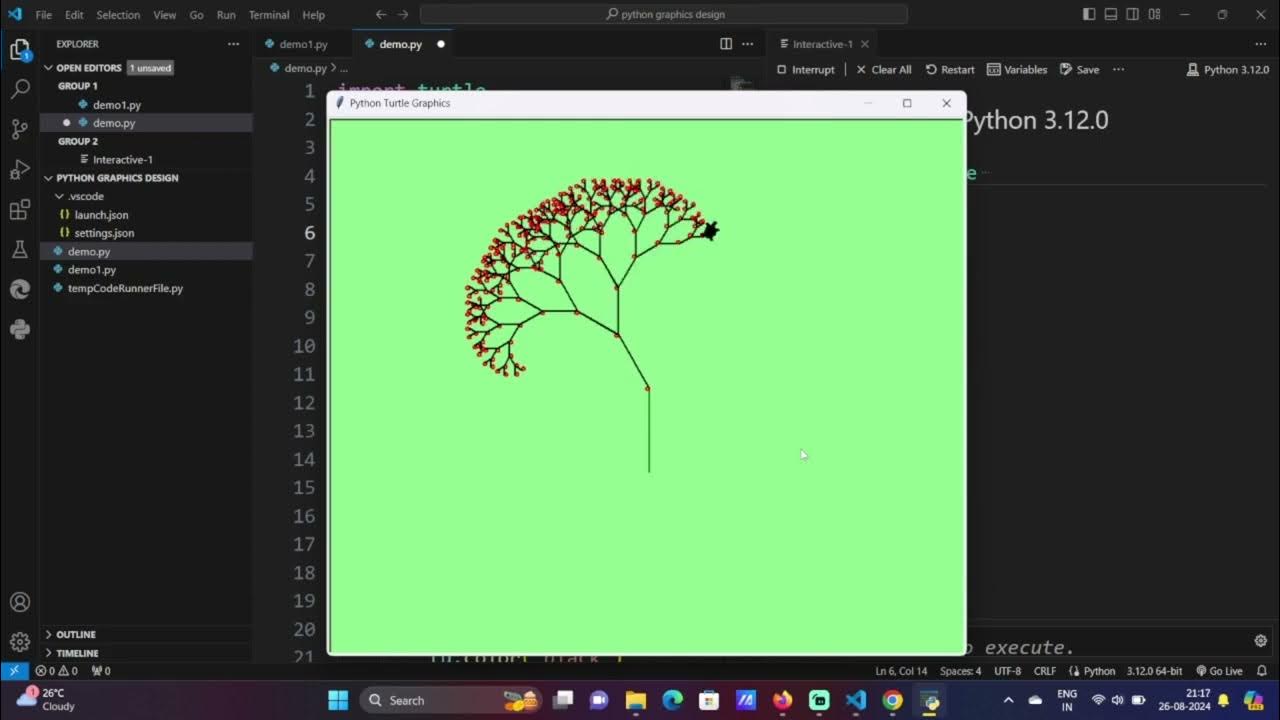 python tutorial tree graphic program - YouTube