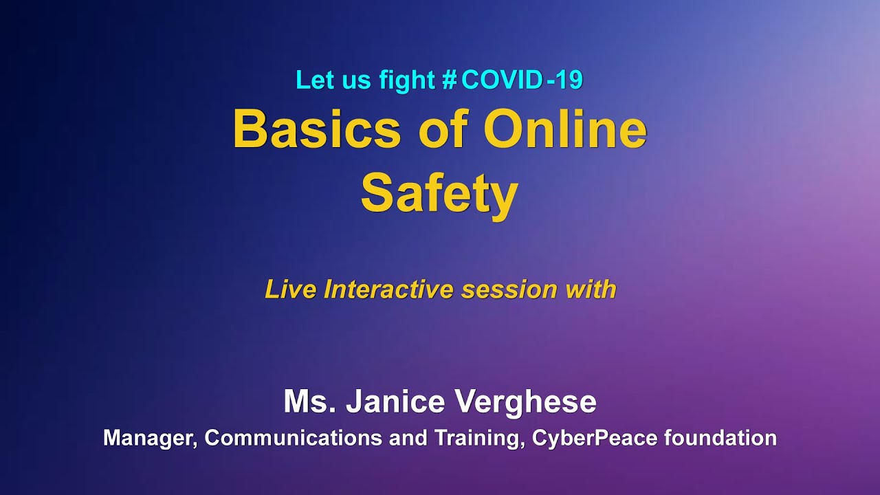 Webinar on ICT Tools: Basics of Online Safety - YouTube