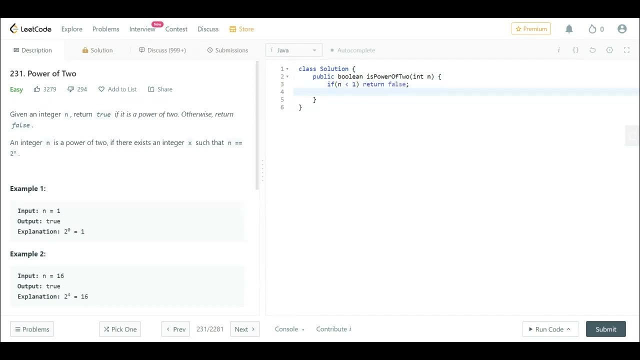 Power Of Two Leetcode Youtube