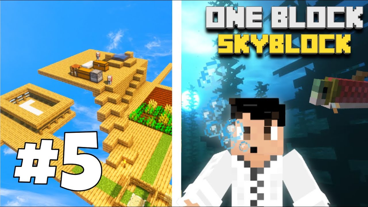 Completing The Ocean level! One Block Skyblock Episode 5 [Minecraft ...