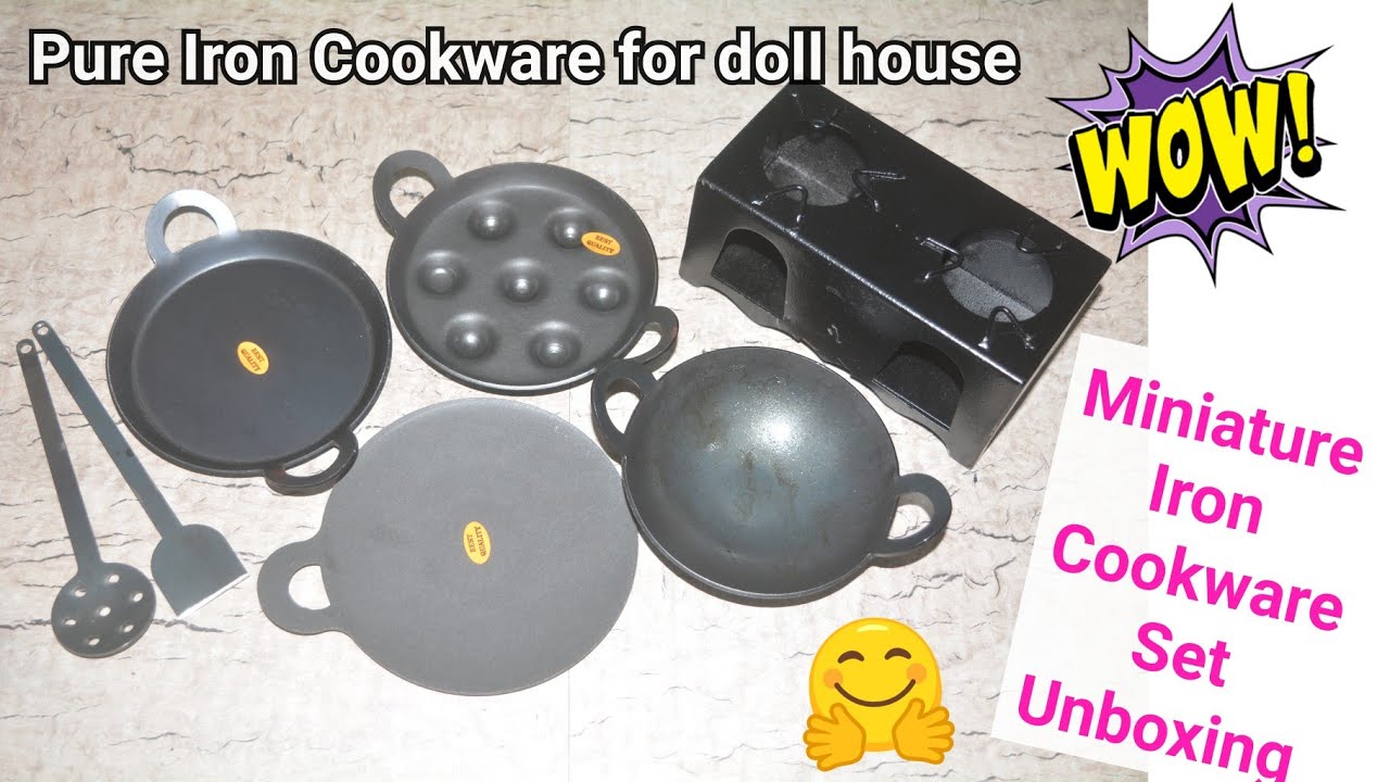 Miniature Iron Cookware Set Unboxing | Miniature kitchen Set | Mini Mau ...