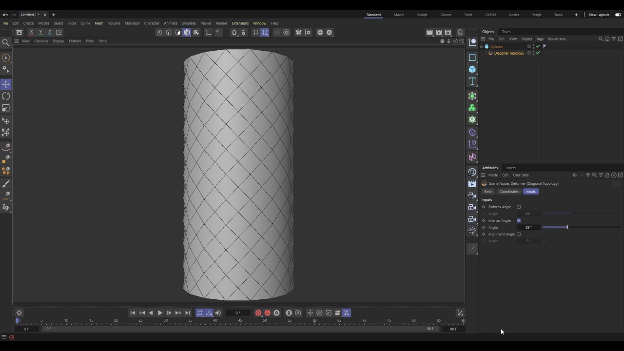 Procedural Diagonal Topology - Cinema 4D - YouTube