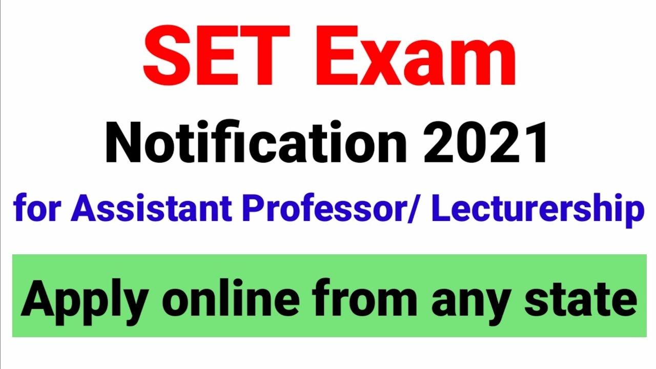 SET EXAM NOTIFICTION FOR Assistant Professor I State Eligibility Test set-exam-notifiction-for-assistant-professor-i-state-eligibility-test