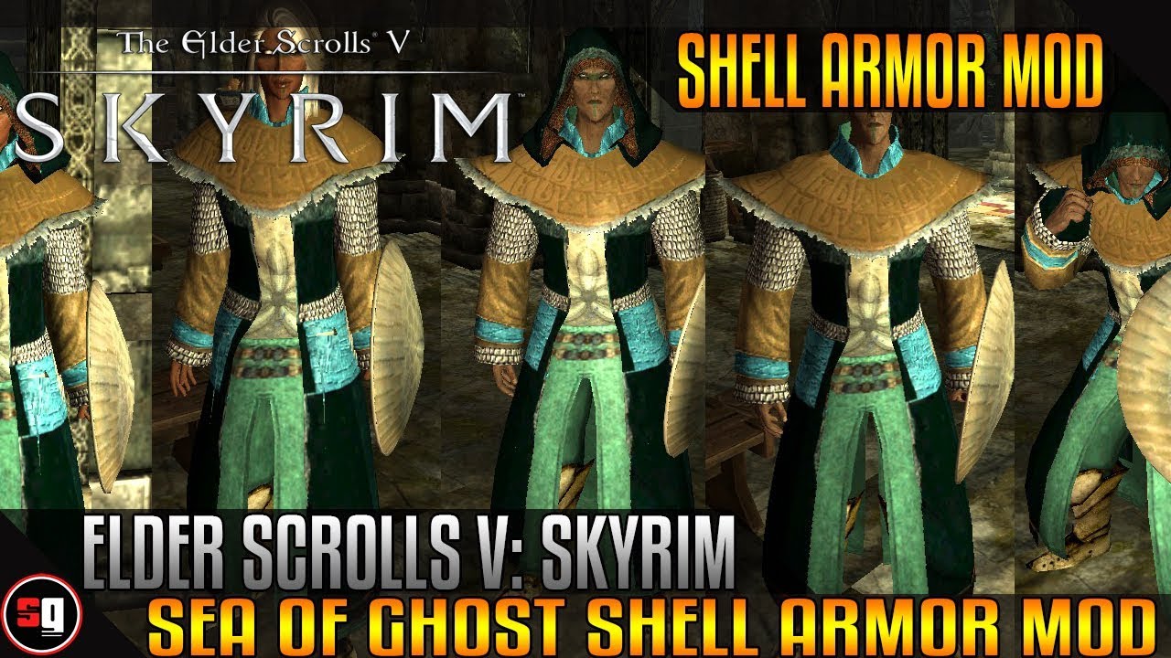 Skyrim - Sea of Ghost Shell Armor Mod - YouTube
