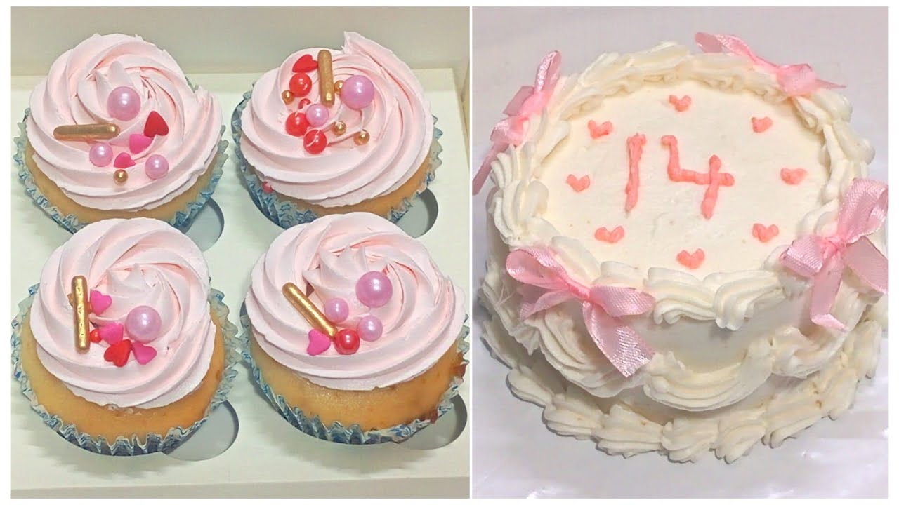 Eggless Vanilla Bento Cake And Cupcakes Recipe With One Batter by ...