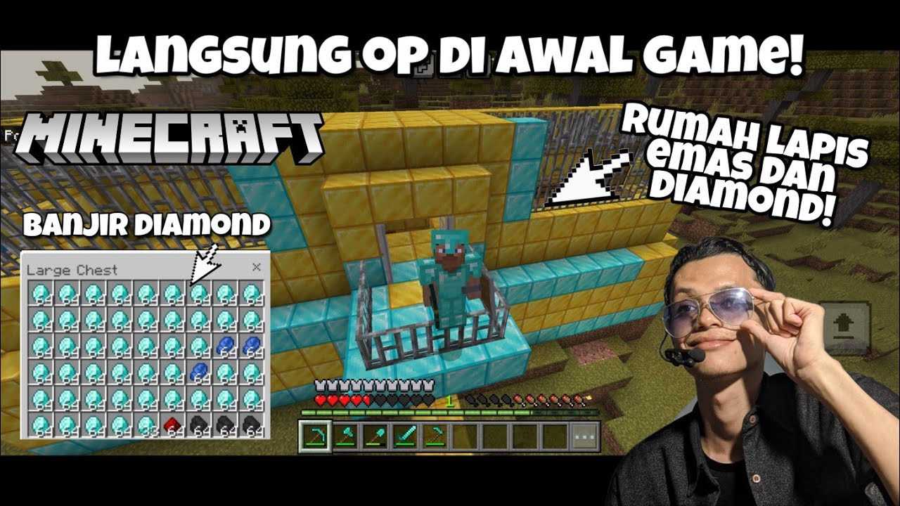 Kisah Player Minecraft yang Langsung Kaya di Awal Mode Survival - YouTube