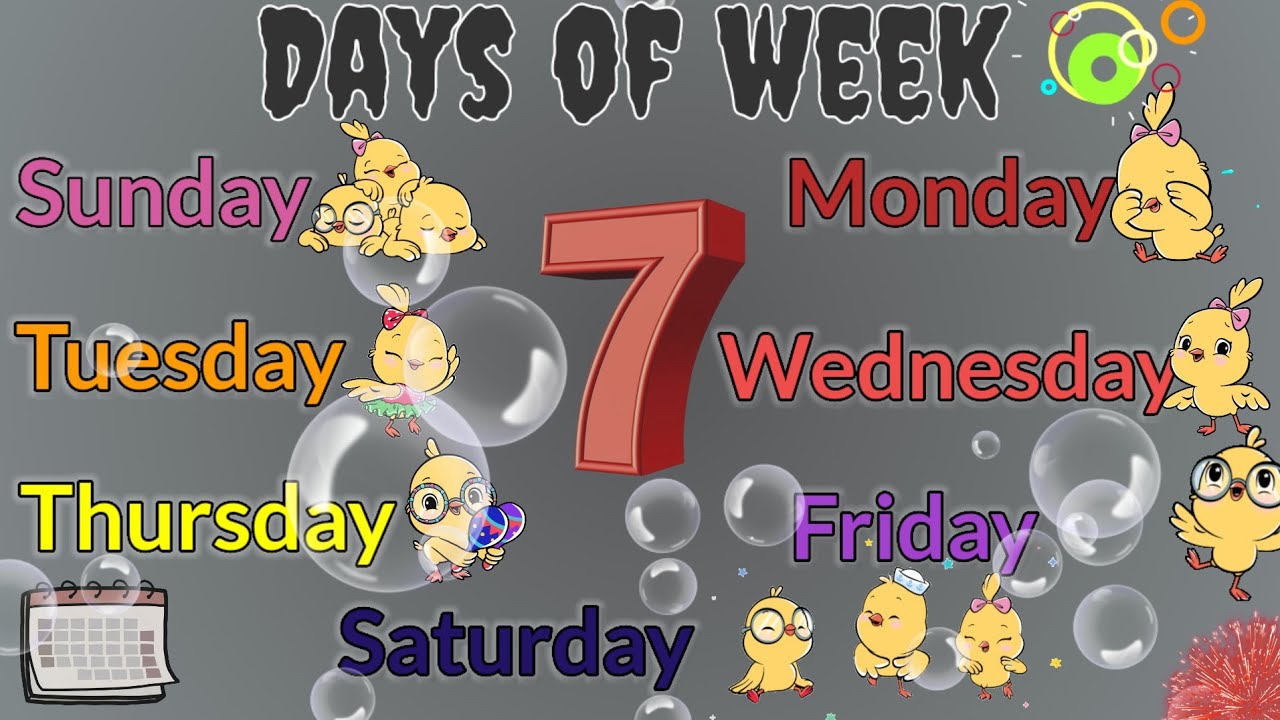 Days of the week | Sunday Monday | Week days with spellings - YouTube