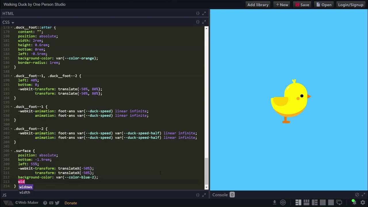 Animating a WALKING DUCK with HTML & CSS: Step-by-Step Tutorial - YouTube