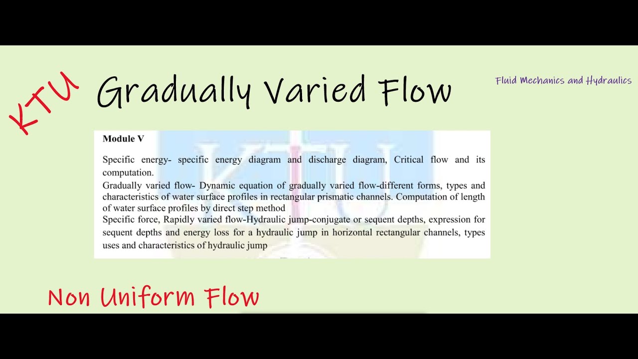 KTU Civil Fluid Mechanics Gradually Varied Flow-Dynamic Equation or ...