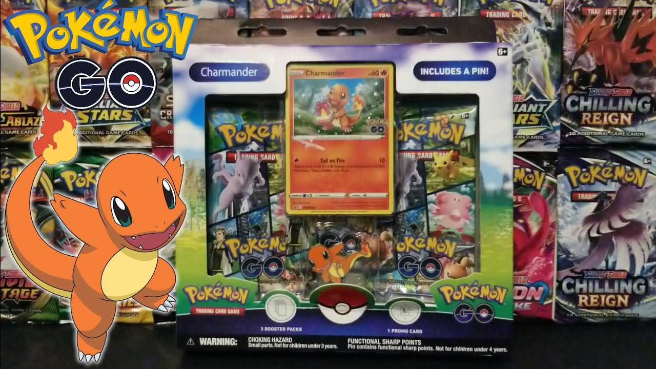 Pokemon Cards TCG Pokemon GO Charmander Pin Collection Box Opening ...
