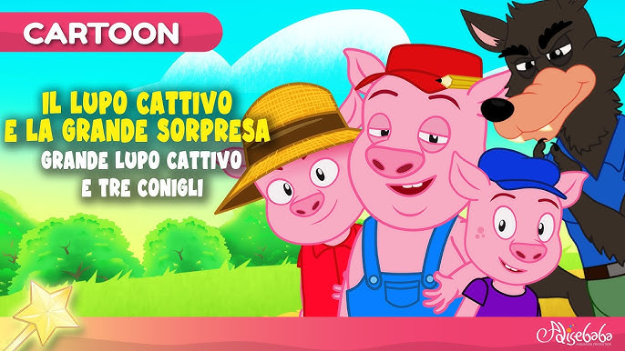 Grande Lupo Cattivo Tre Porcellini Clip Art