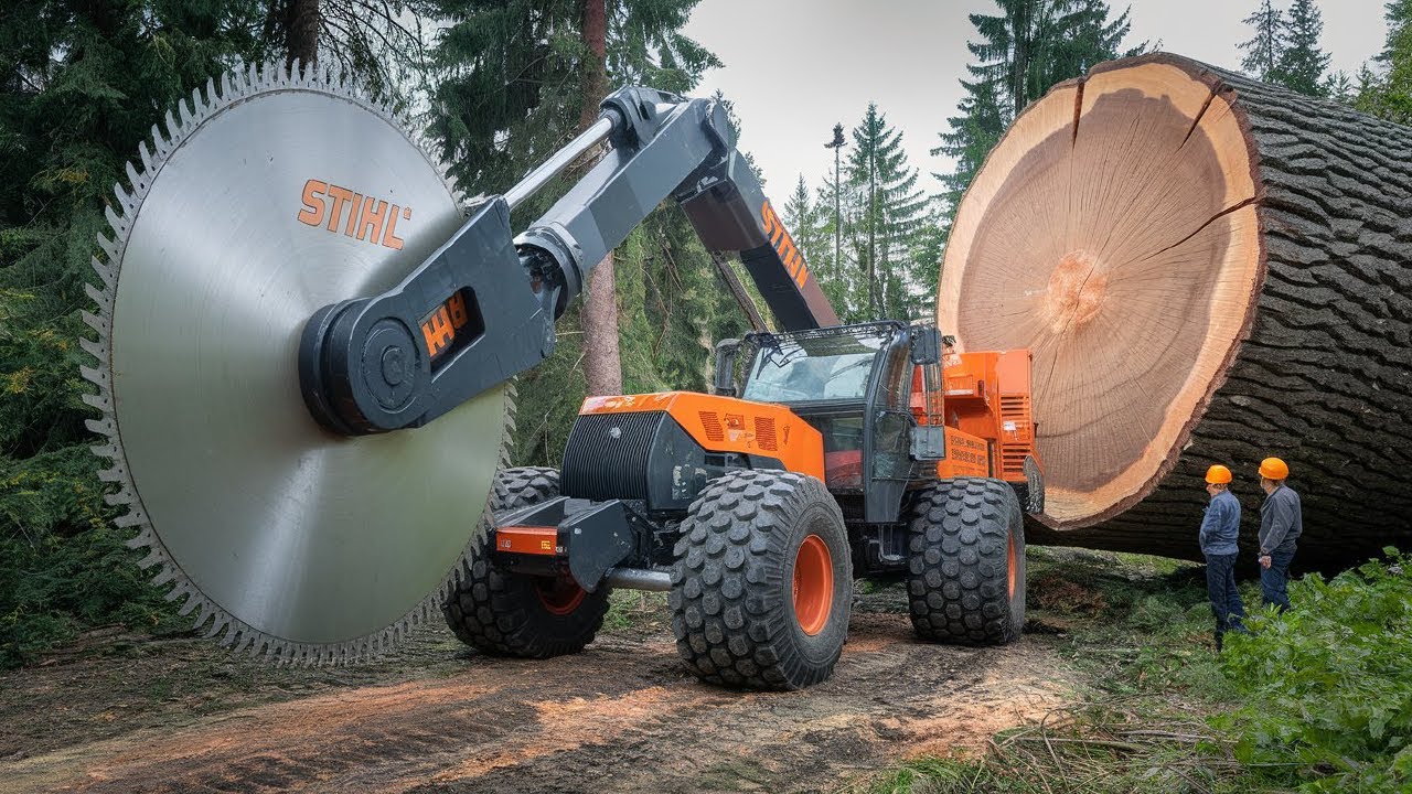 EXTREMELY DEADLY Chainsaw Tree Cutting Machines | MASSIVE Stump Removal ...