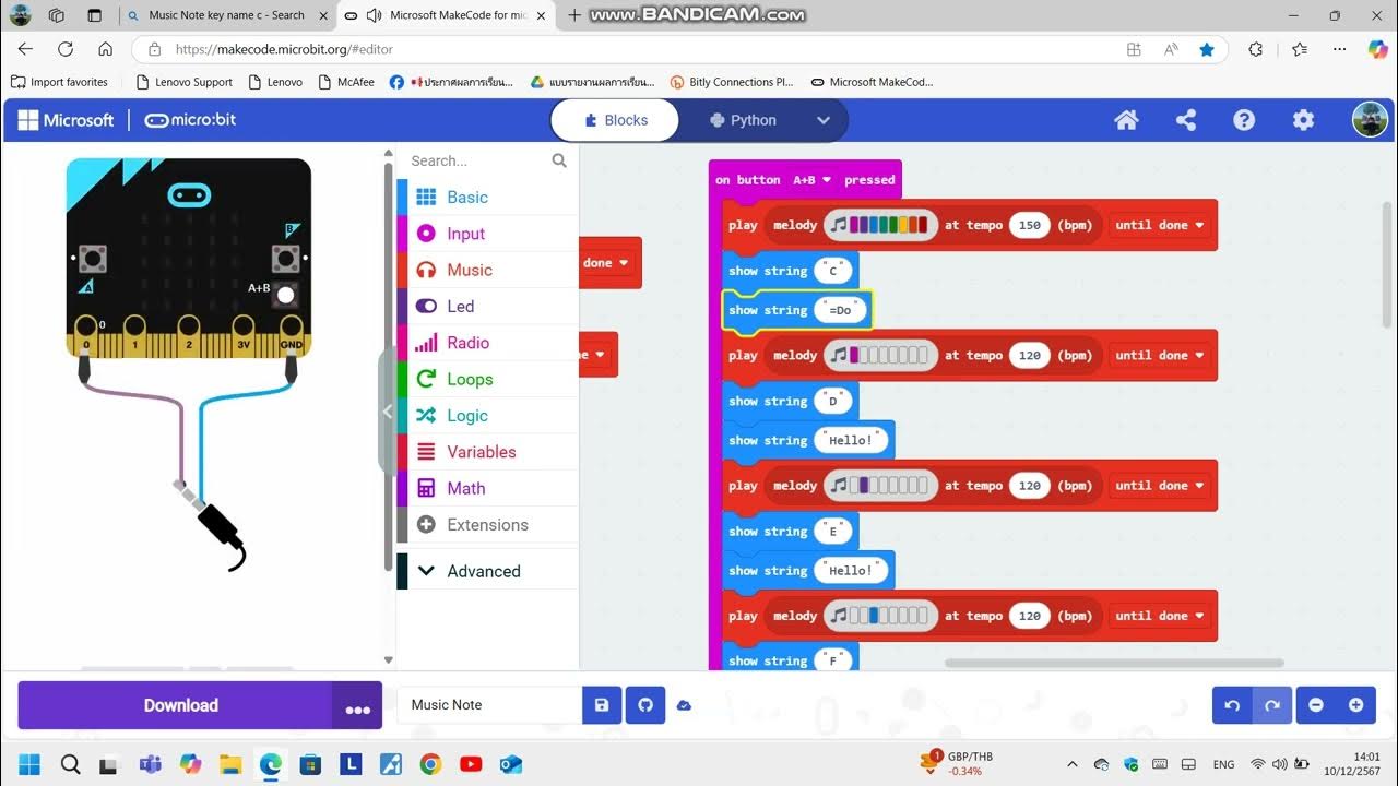Microsoft Microbit makecode Music Note Ep2 - YouTube