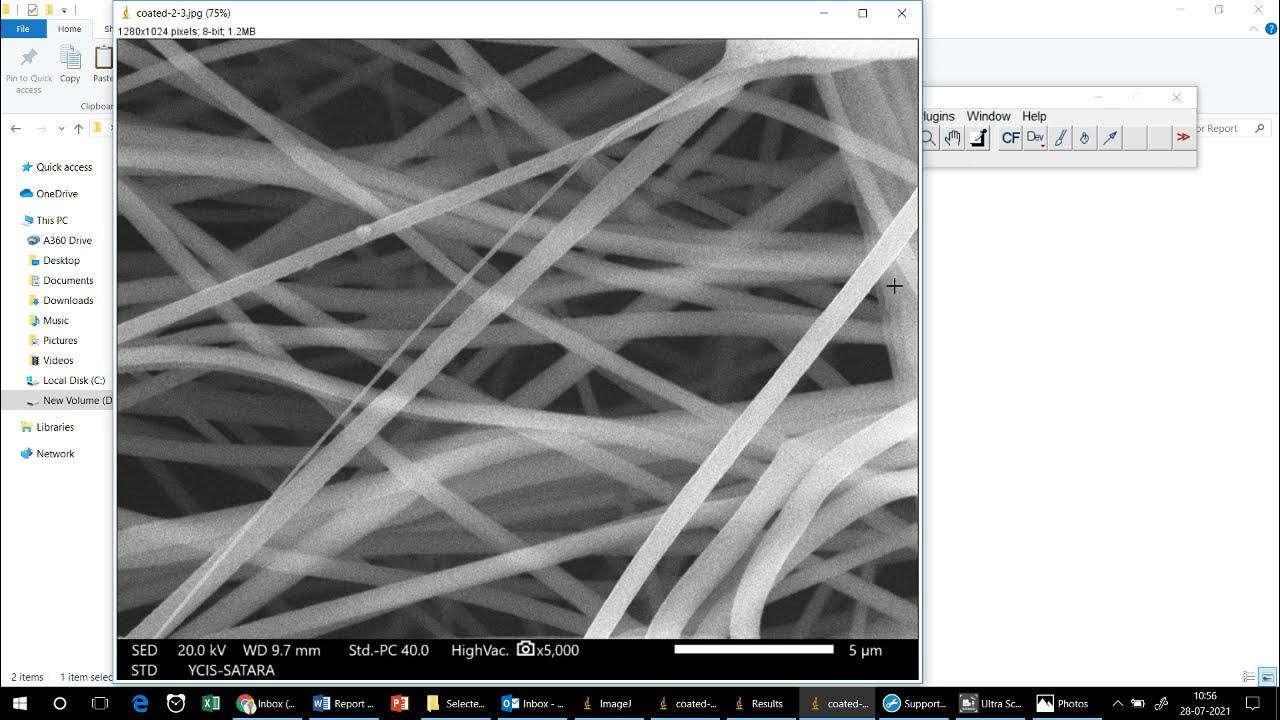 Nanofiber diameter measurement using ImageJ Software - YouTube