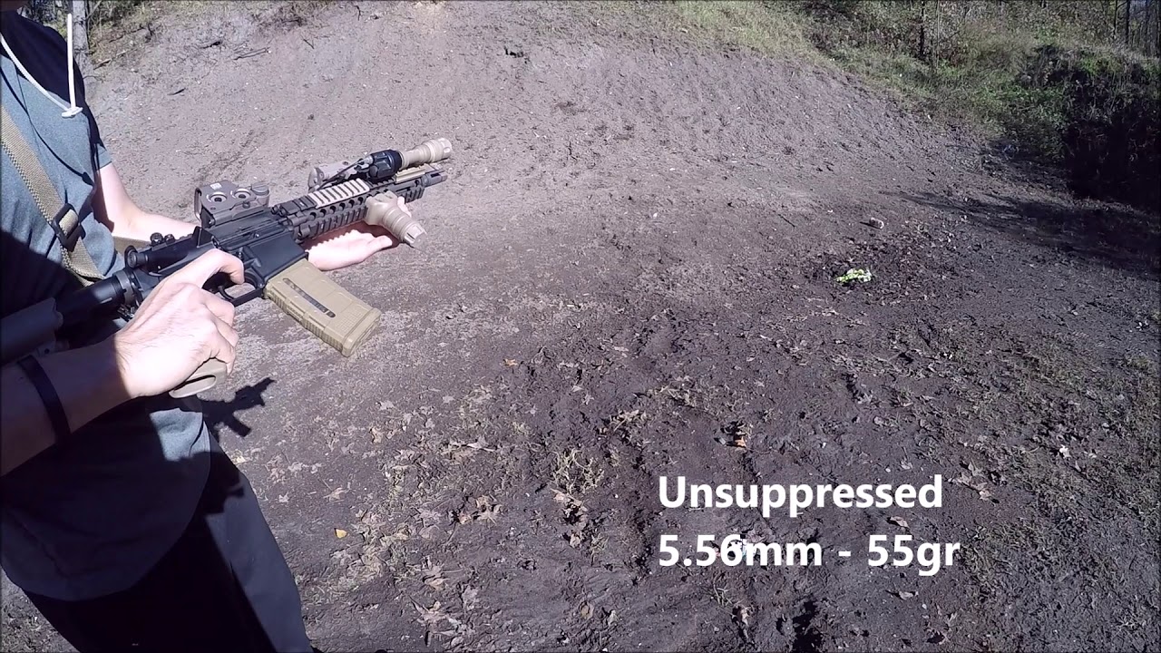 MK18 with SOCOM 556-RC, Unsuppressed/Suppressed - YouTube