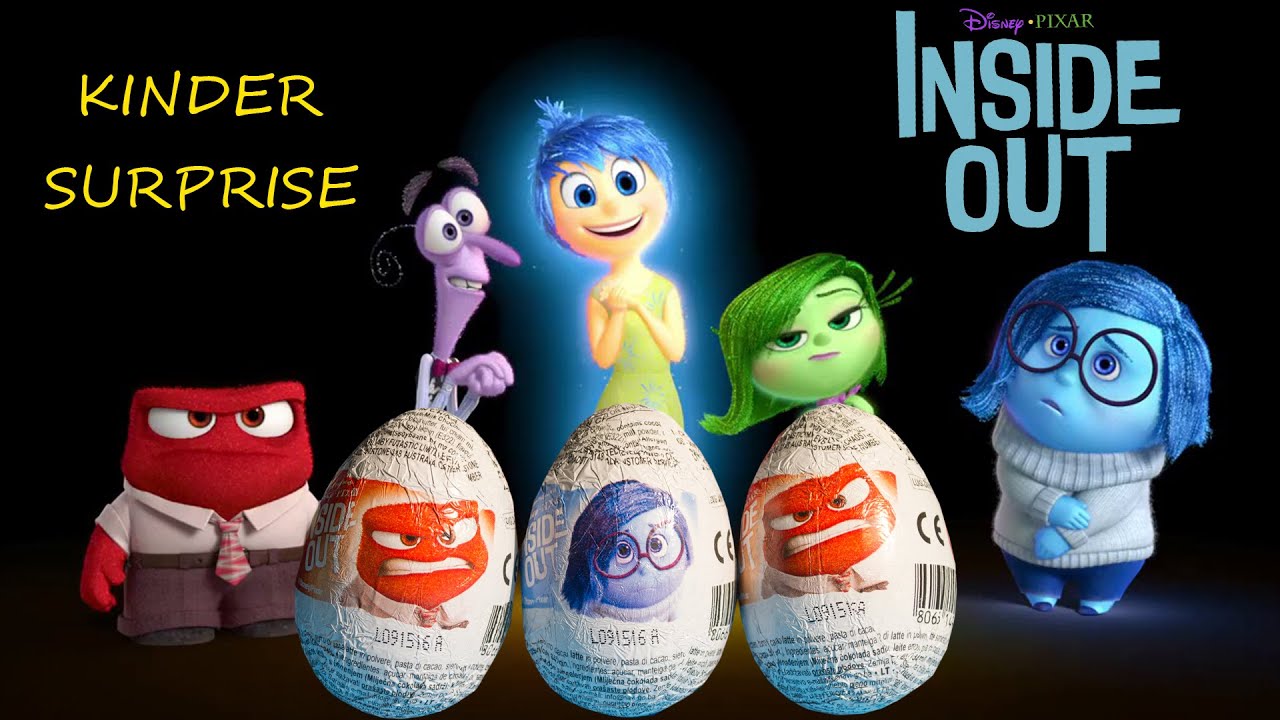 Inside out Disney Pixar. Kinder surprise. Zaini Surprise Eggs. Unboxing ...