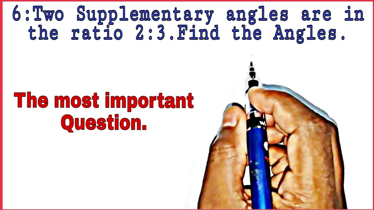 Two Supplementary angles are in the ratio 2:3 Find the Angles । Lines ...