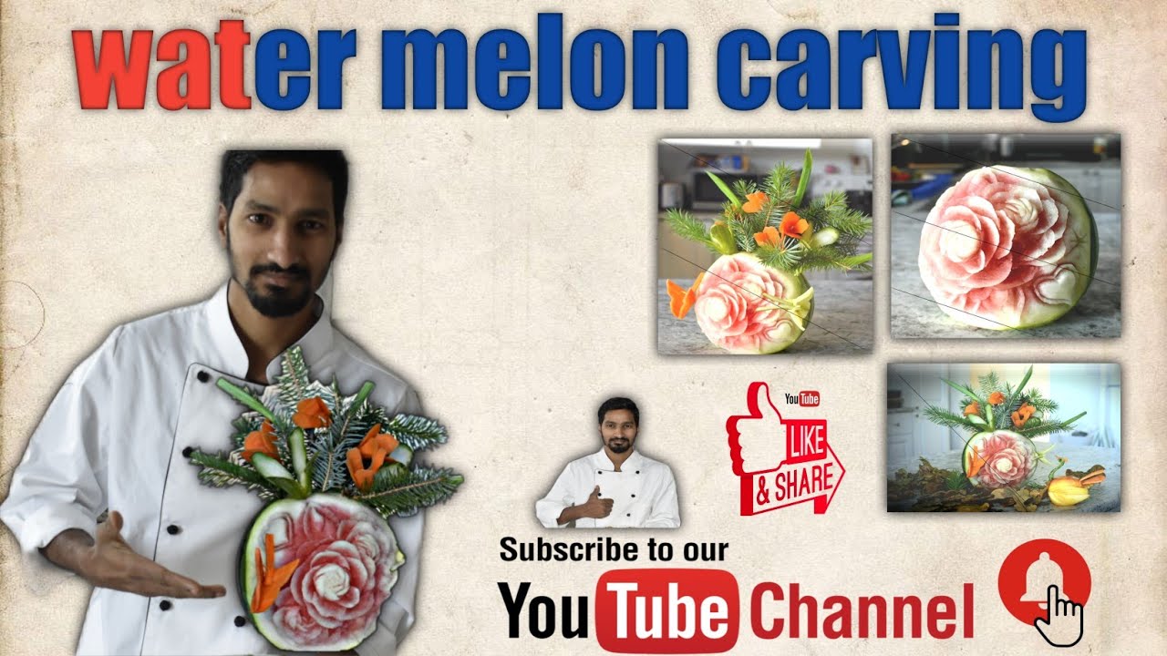 simple N wonderful watermelon carving by Chef Srinivas ...