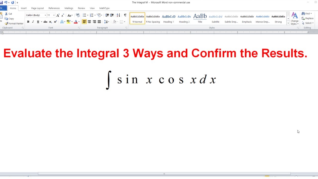 The Integral of sin x cos x - YouTube