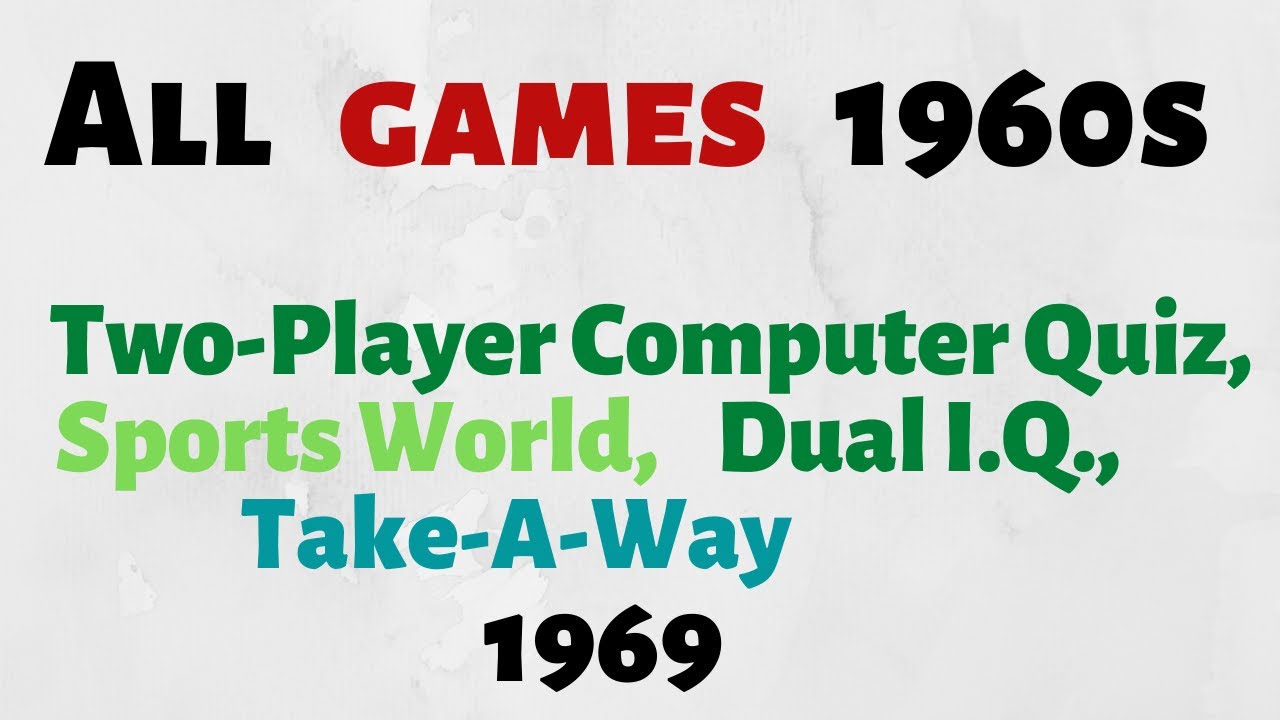 Игры 1969 games короткие обзоры rewievs Two Player Computer Quiz ...