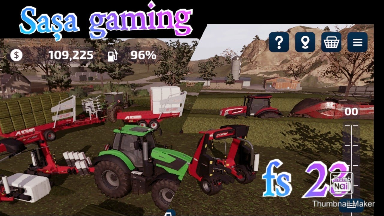 Making silage/ bales straw/ gras/ fs 23 Mobile gameplay #7 - YouTube