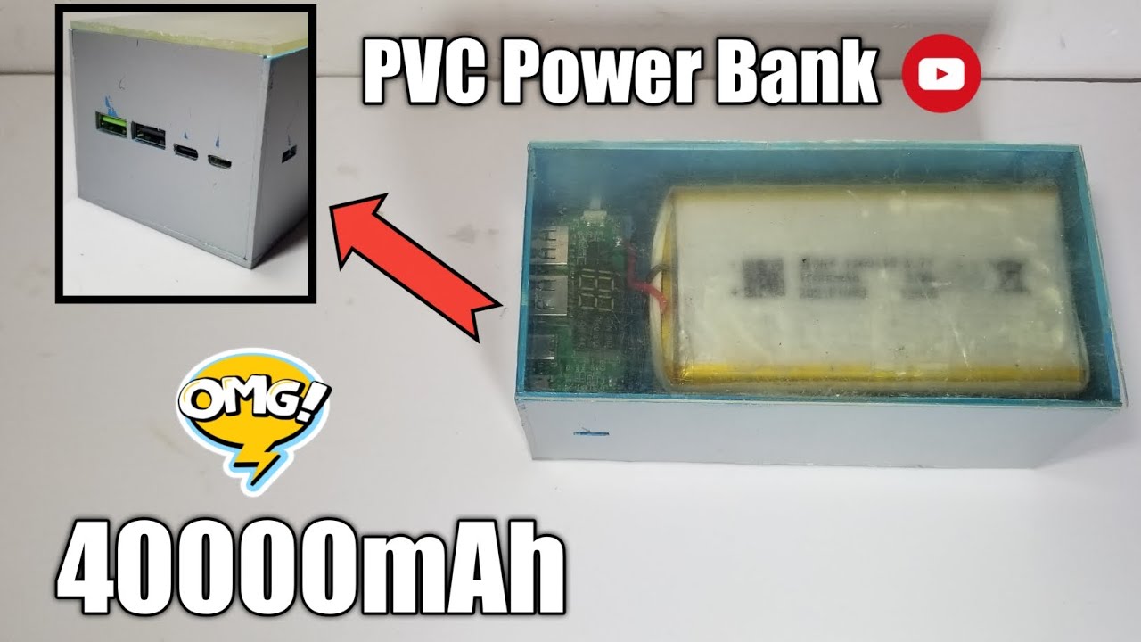 How to make Power bank 40000mAh with PVC pipe⚡🔋| DIY Power bank fast ...