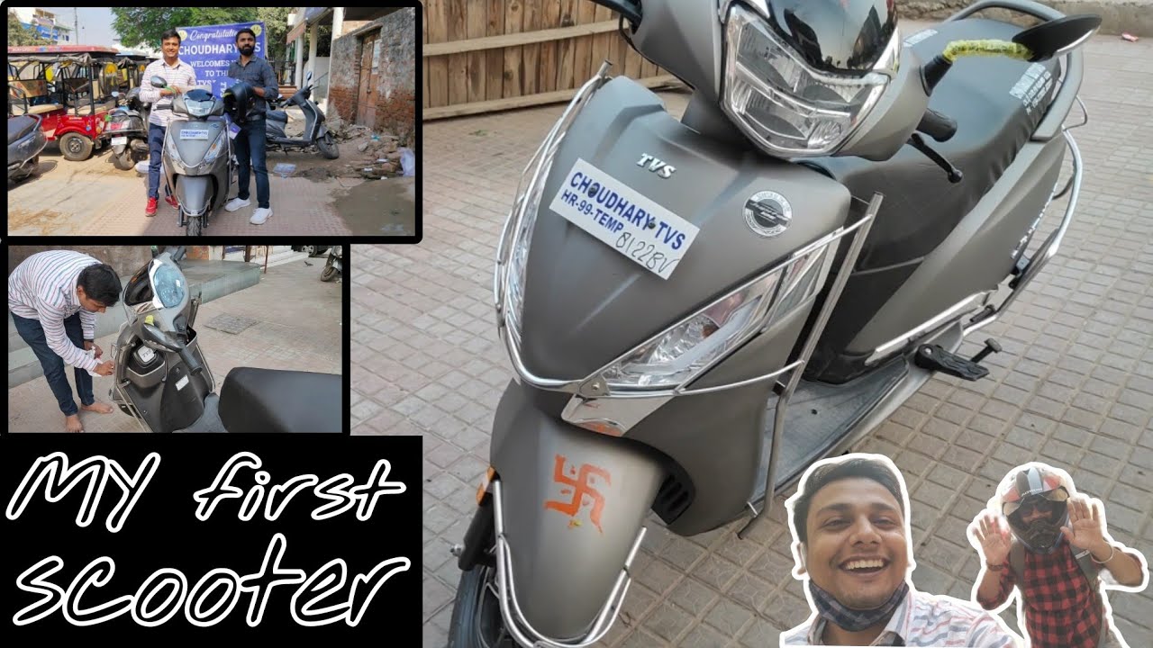 My first scooter (TVS Jupiter 125 cc Top model in Titanium gray color ...