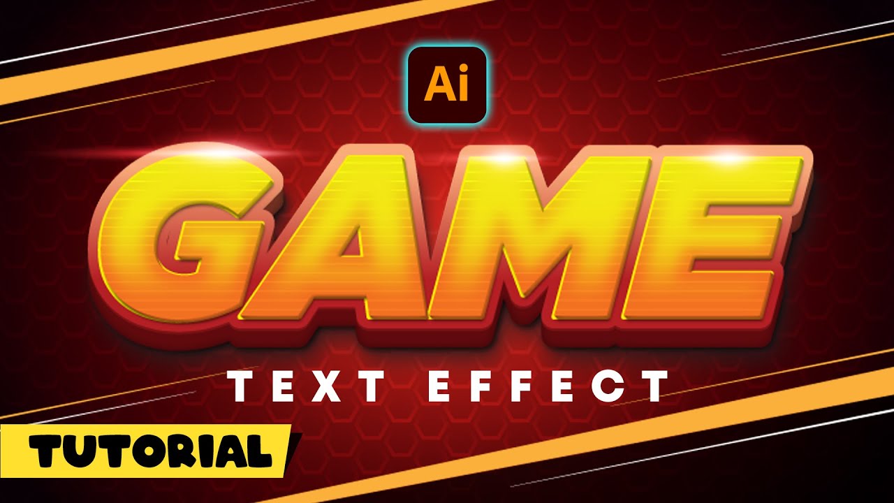 🎮 Gaming Style 3D Text Effect in Illustrator - Esports Gaming Logo in ...