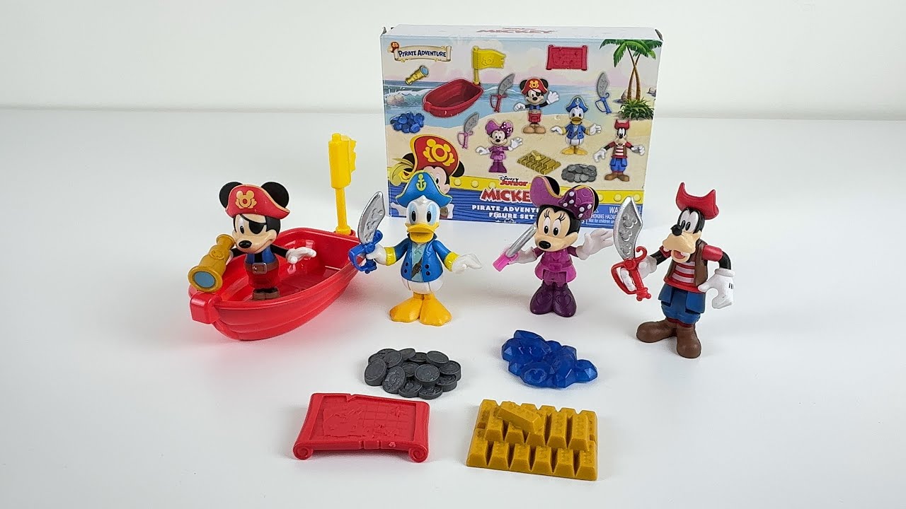 Unboxing Mickey Mouse Pirate Adventure Figure Toy Set for Kids - YouTube