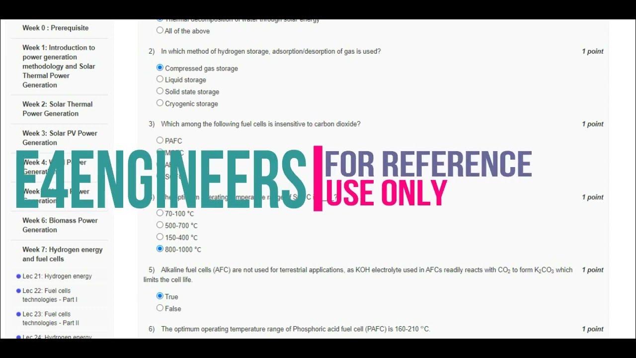 Sustainable Power Generation Systems Nptel Week 7 Assignment Solution Youtube