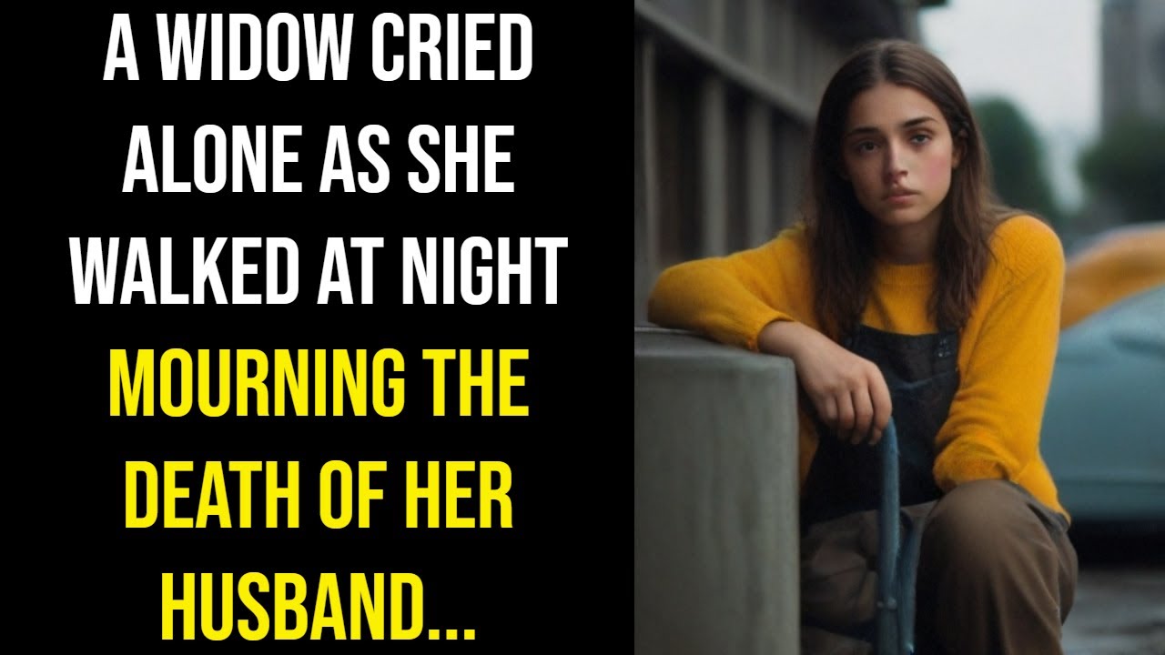 A WIDOW CRIED ALONE AS SHE WALKED AT NIGHT MOURNING THE DEATH OF HER ...