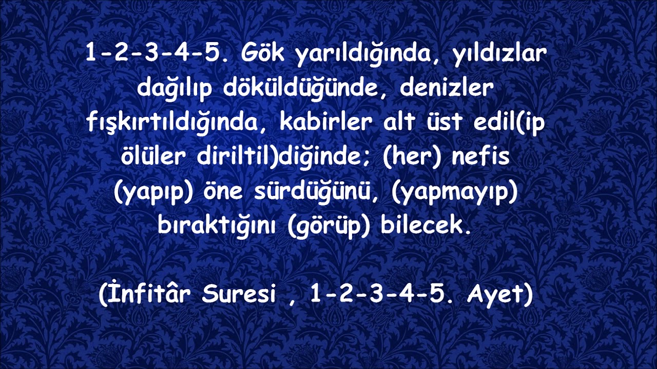 İnfitâr Sûresi, 1.2.3.4.5. Ayet - YouTube